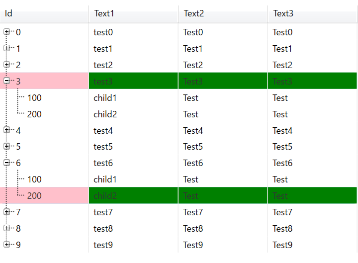 XamTreeGrid – 選択行の背景色を設定する – INFRAGISTICS ナレッジ ベース